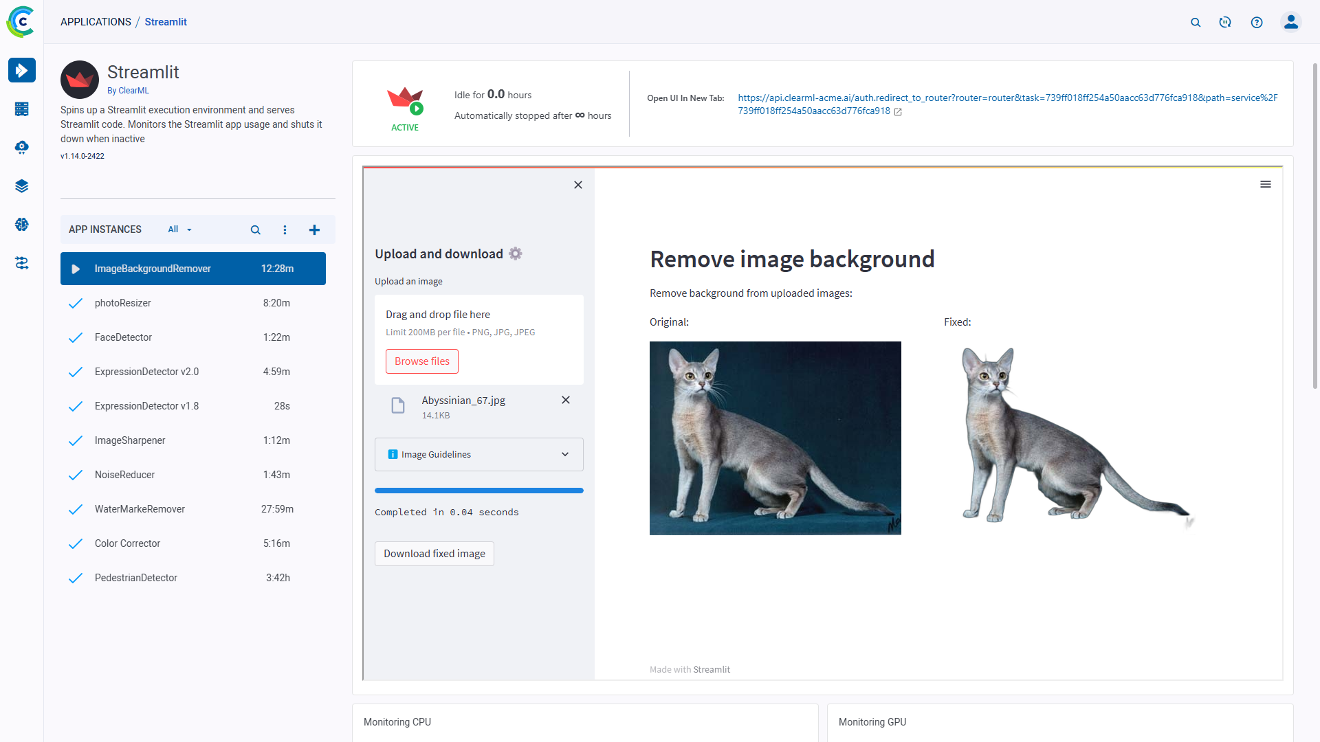 Streamlit Launcher | ClearML