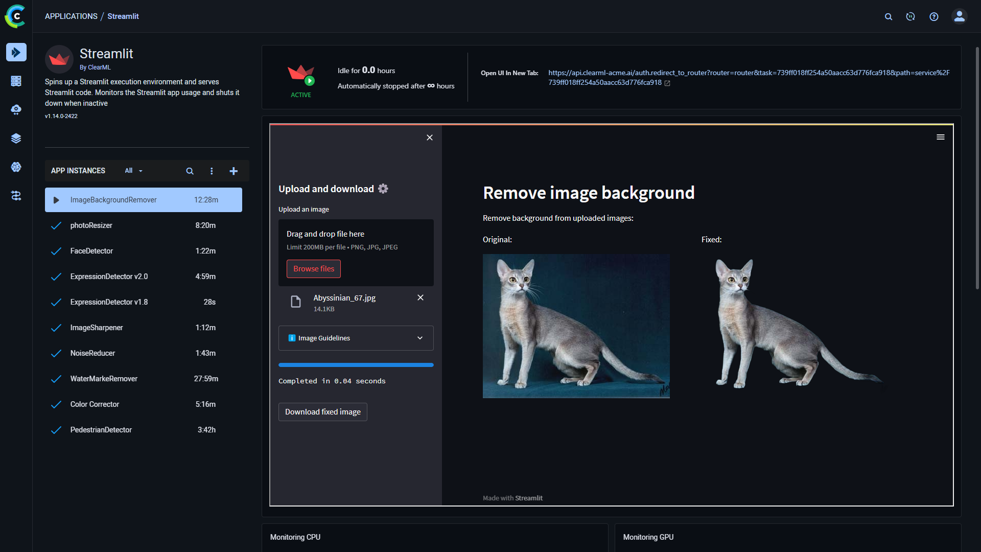 Streamlit Launcher | ClearML
