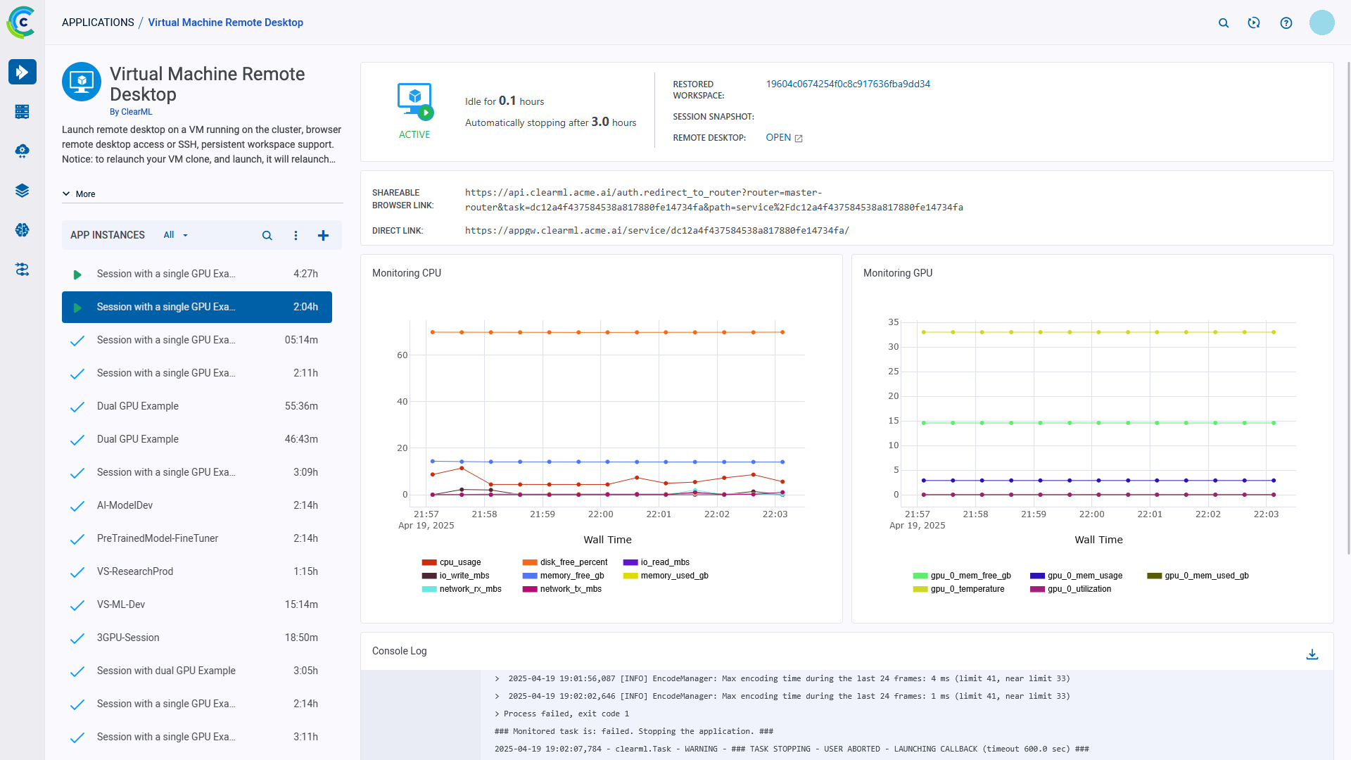 Virtual Machine Remote Desktop | ClearML