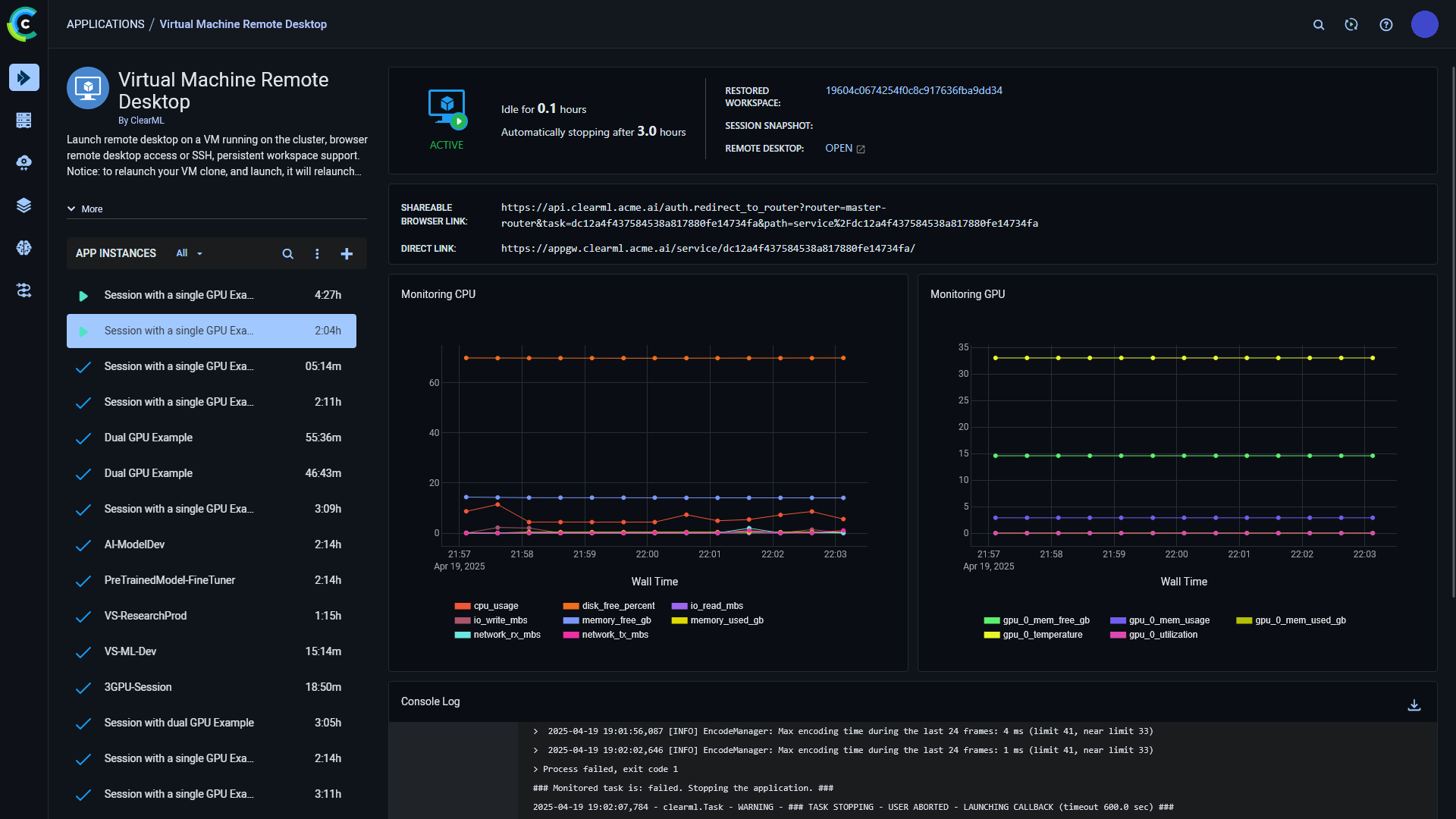 Virtual Machine Remote Desktop | ClearML
