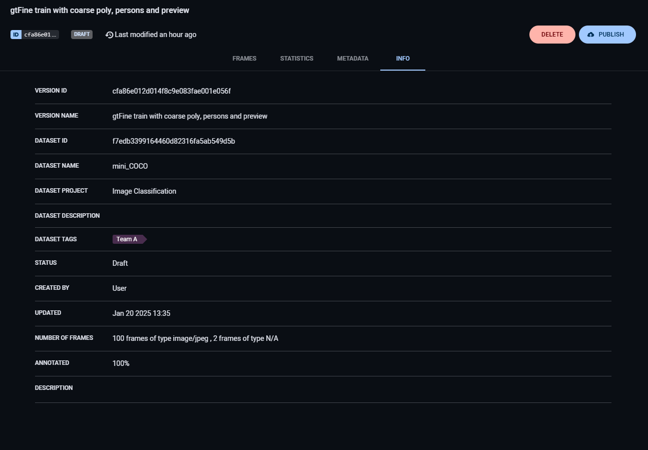 Dataset Versions | ClearML