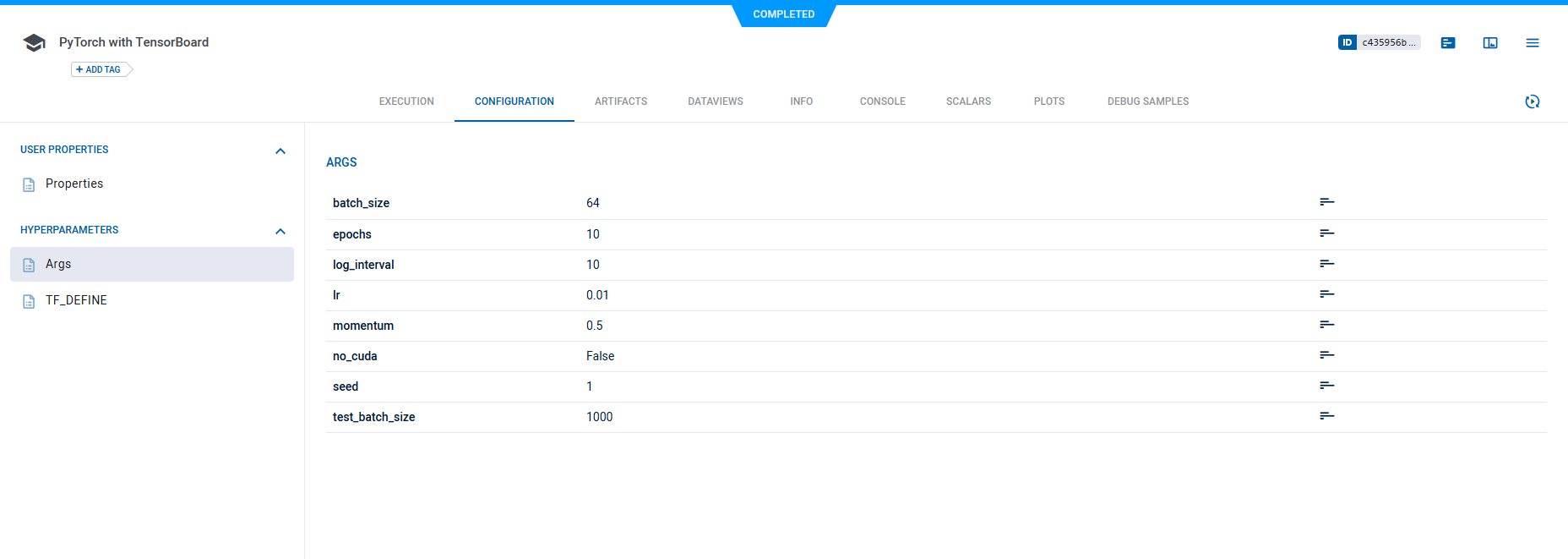 PyTorch with TensorBoard | ClearML