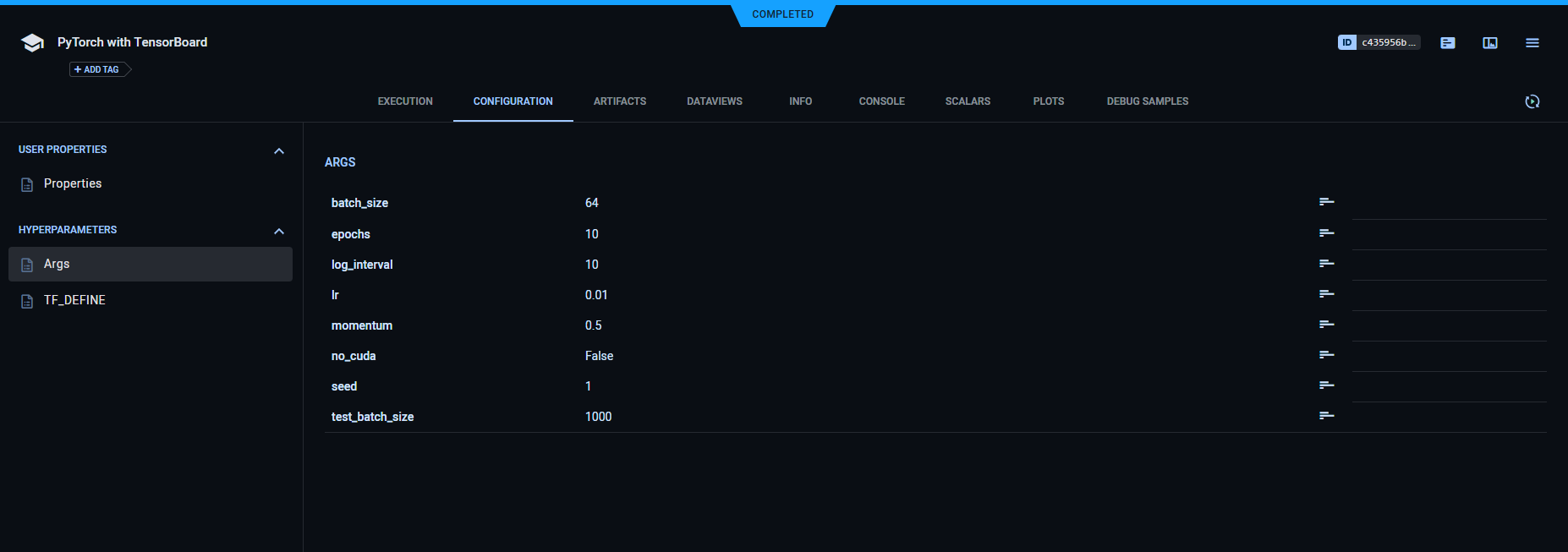 PyTorch with TensorBoard | ClearML