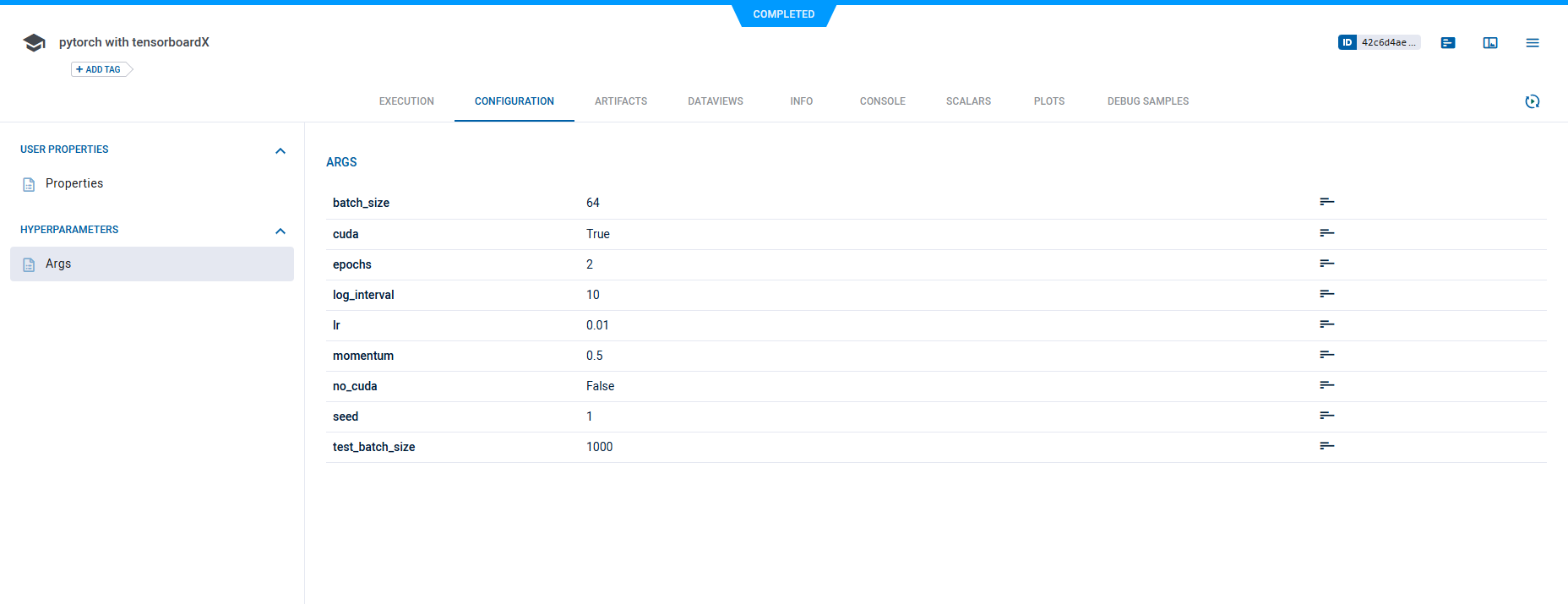 PyTorch TensorBoardX | ClearML
