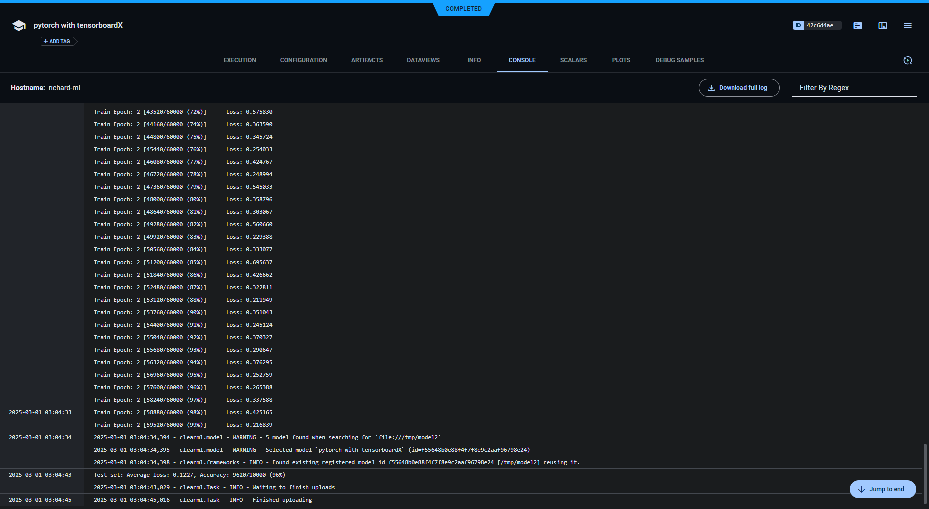 PyTorch TensorBoardX | ClearML