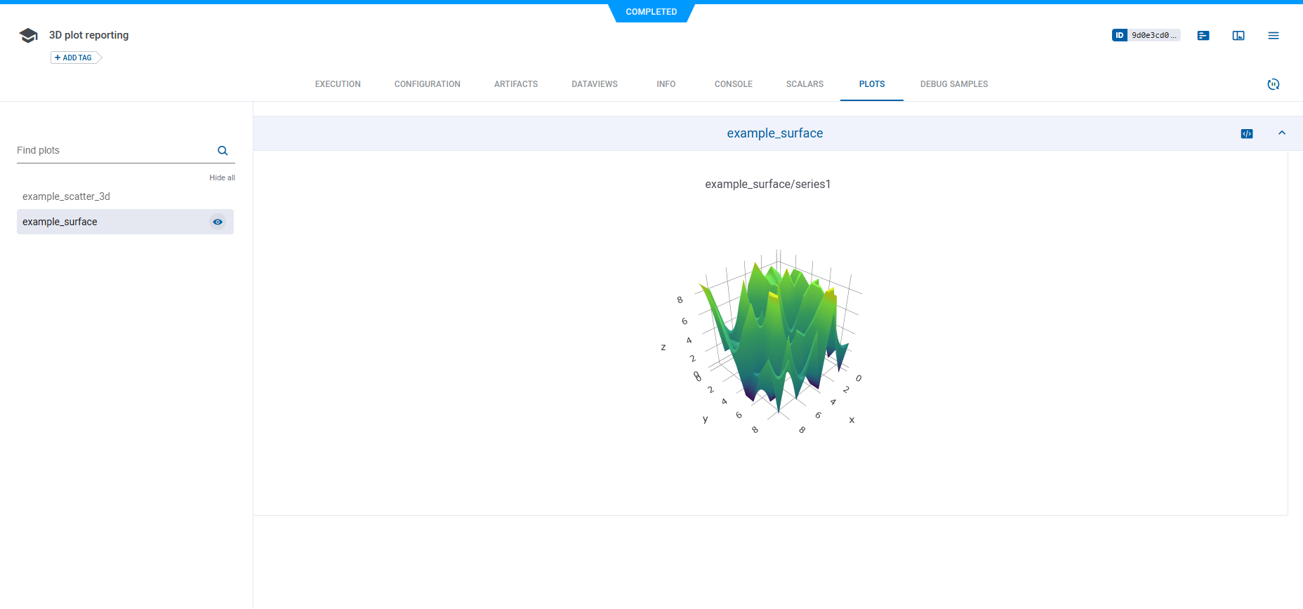 3D Plot Reporting | ClearML