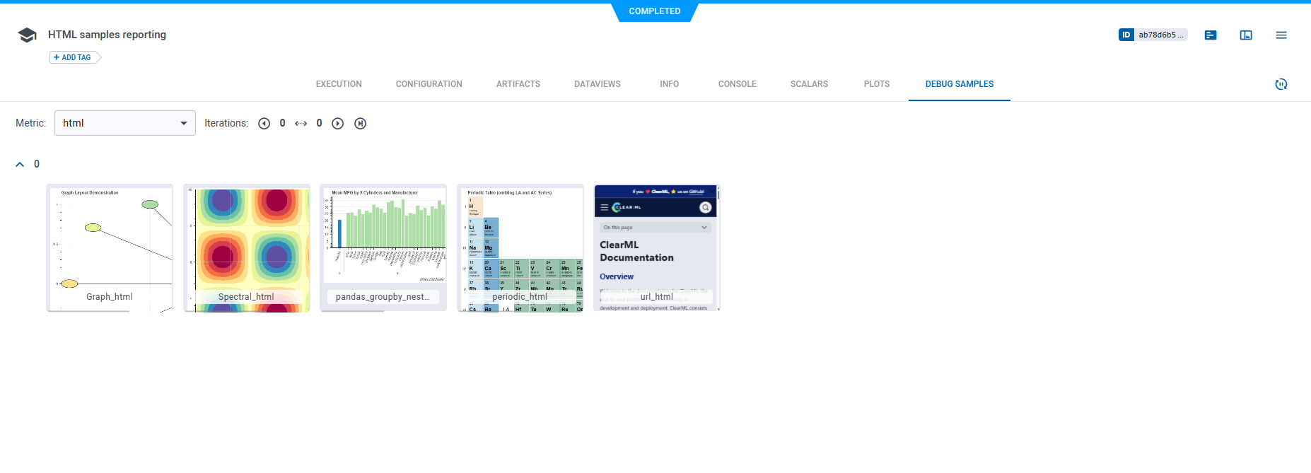 HTML Reporting | ClearML