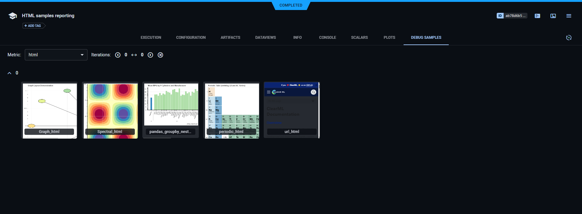 HTML Reporting | ClearML