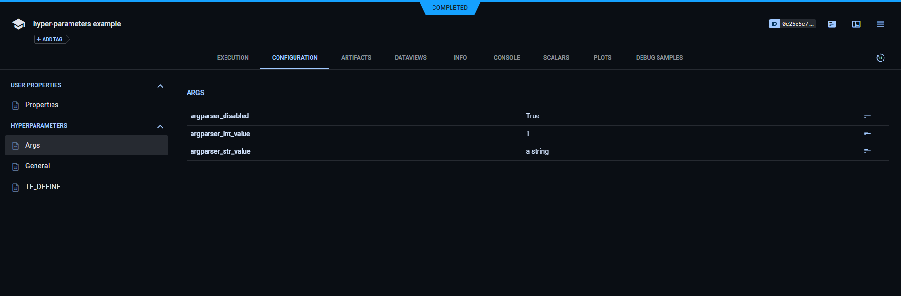 Hyperparameters Reporting | ClearML