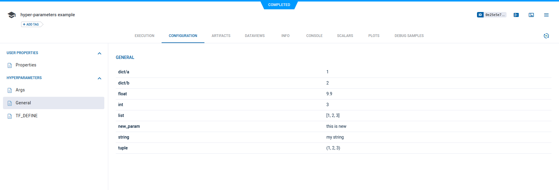 Hyperparameters Reporting | ClearML