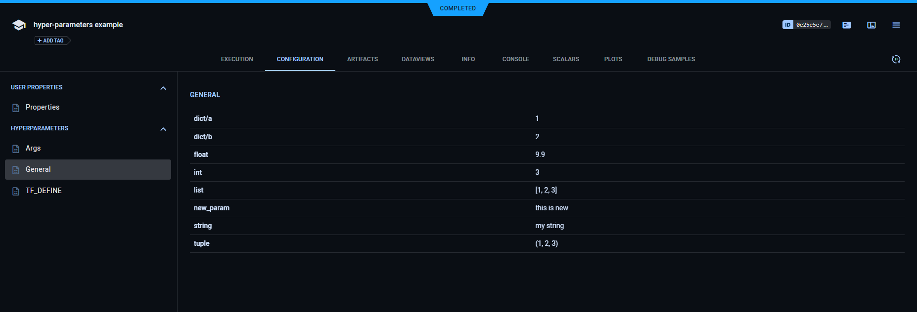 Hyperparameters Reporting | ClearML