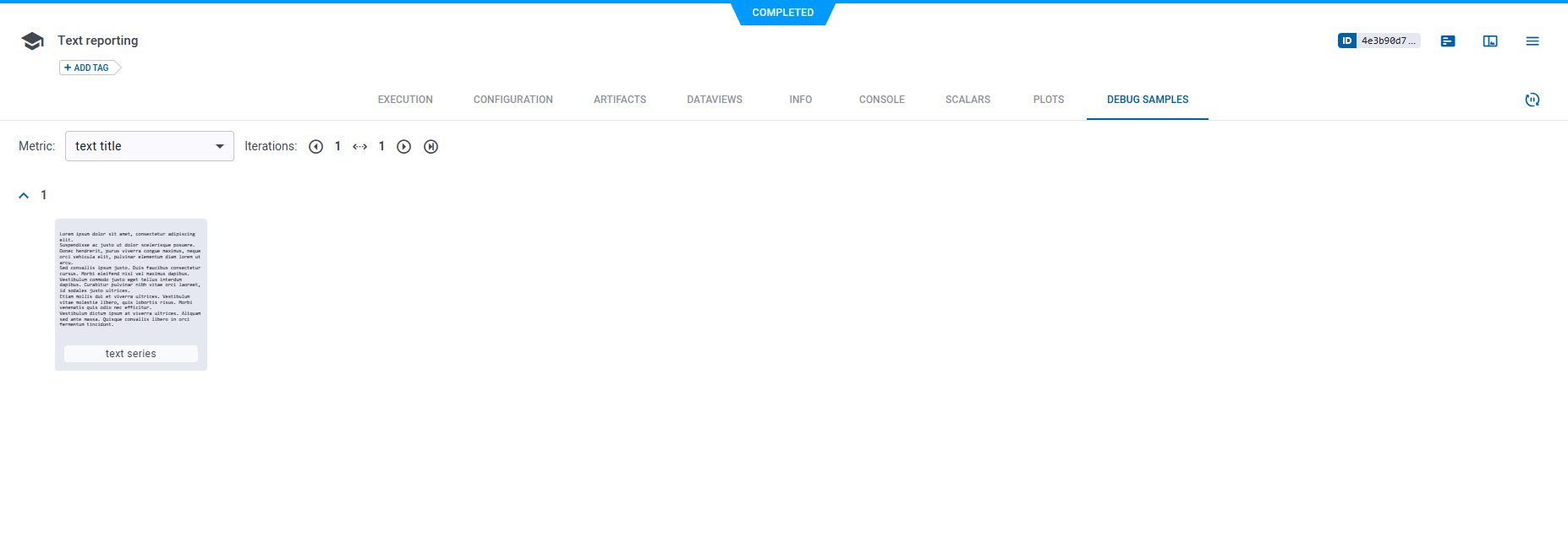 Text Reporting | ClearML