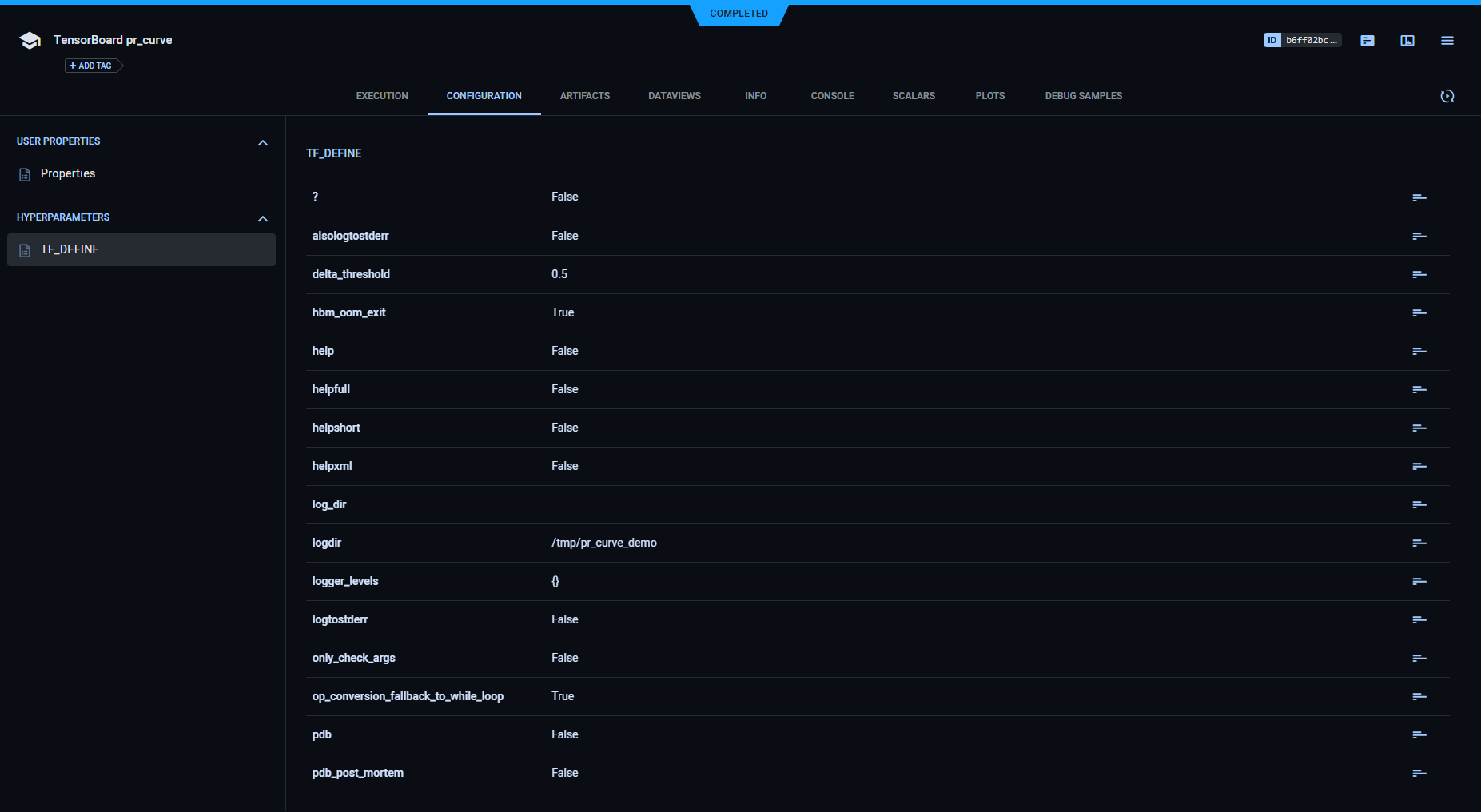 TensorBoard PR Curve | ClearML