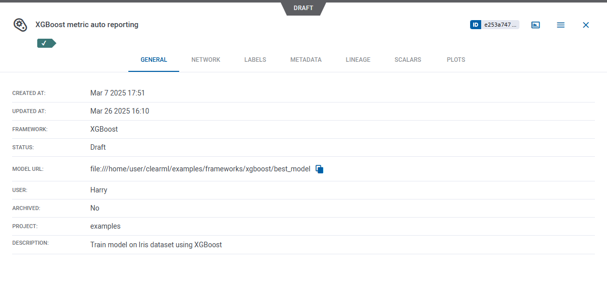 XGBoost Metrics | ClearML