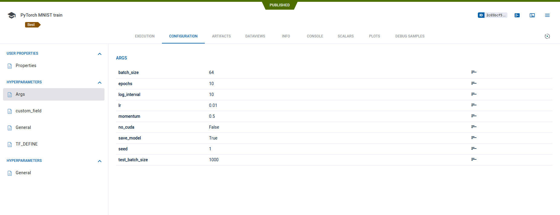 Hyperparameters | ClearML