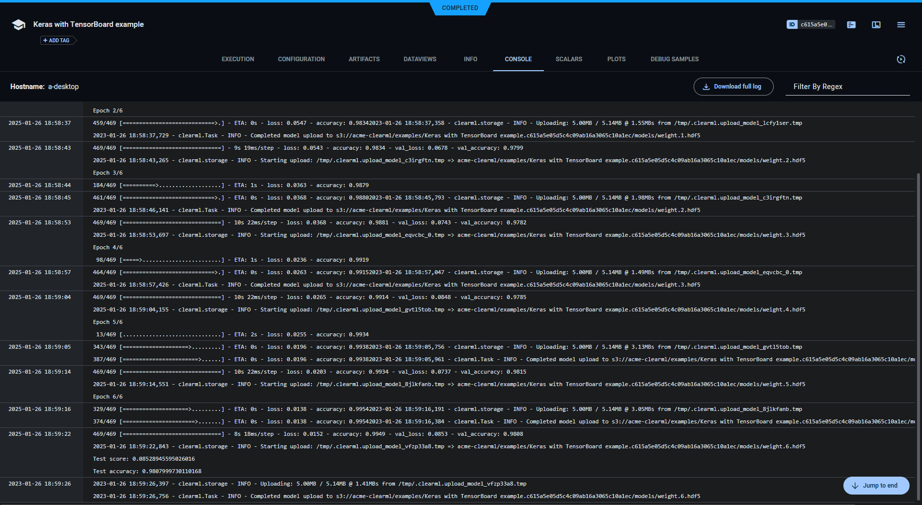 Keras with TensorBoard | ClearML
