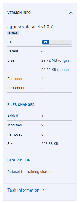 Dataset Details | ClearML