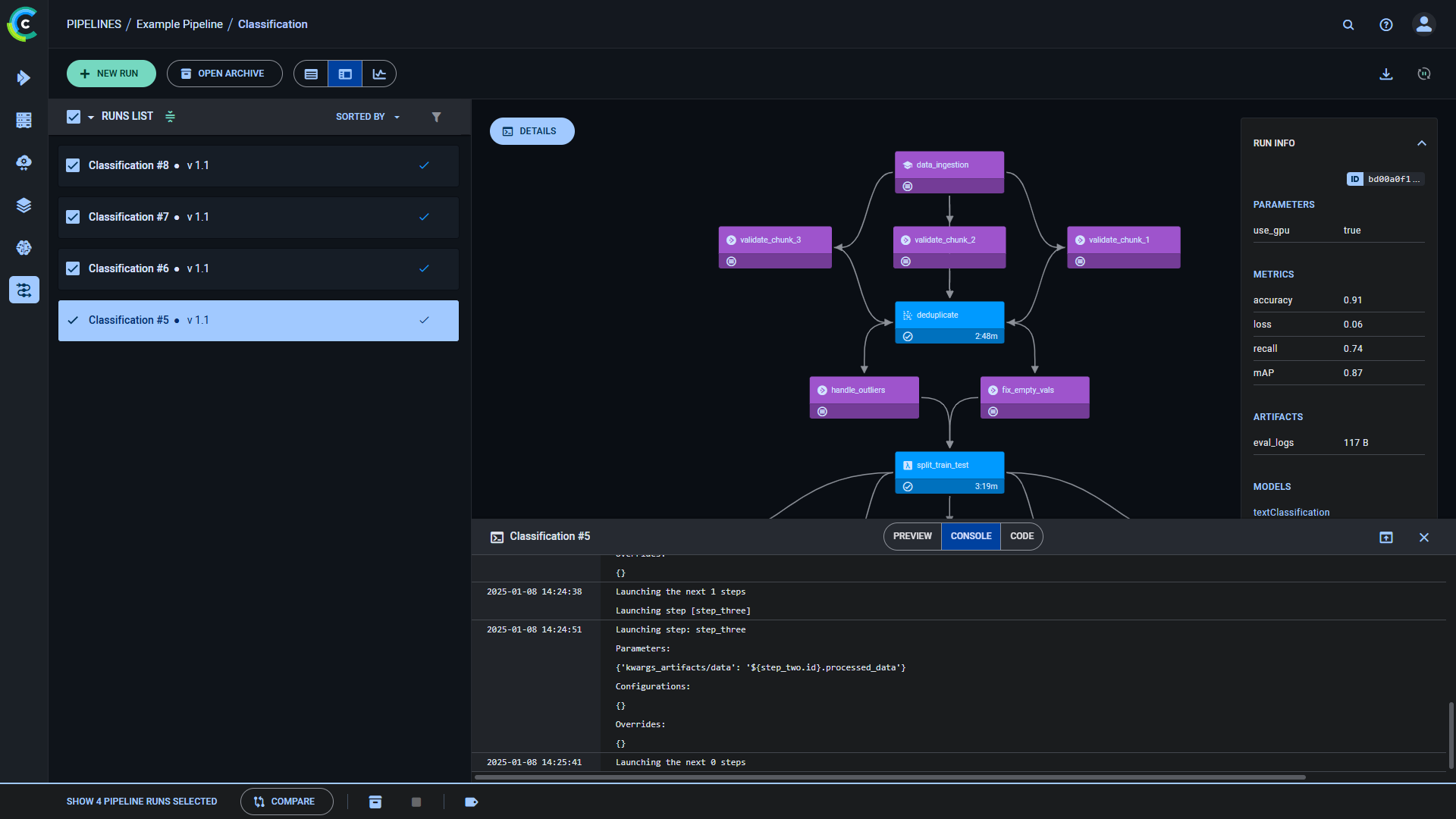 Pipeline Run Details | ClearML