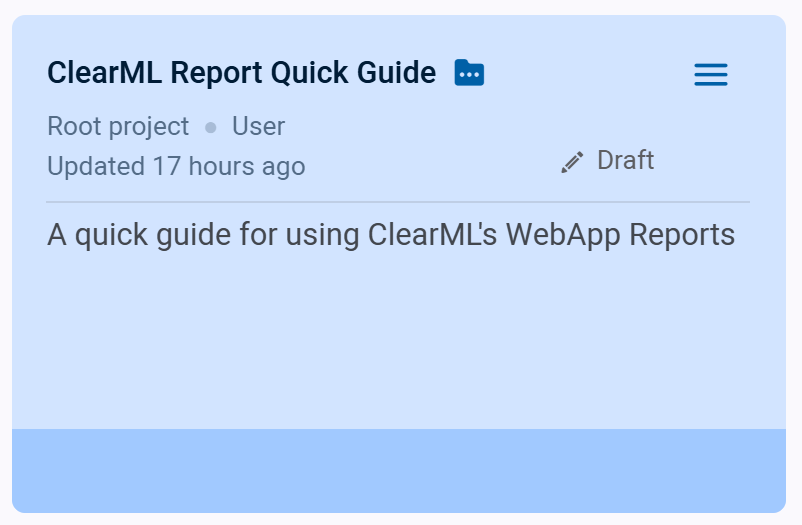 Reports | ClearML