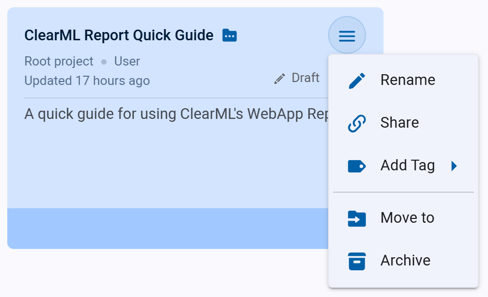 Reports | ClearML
